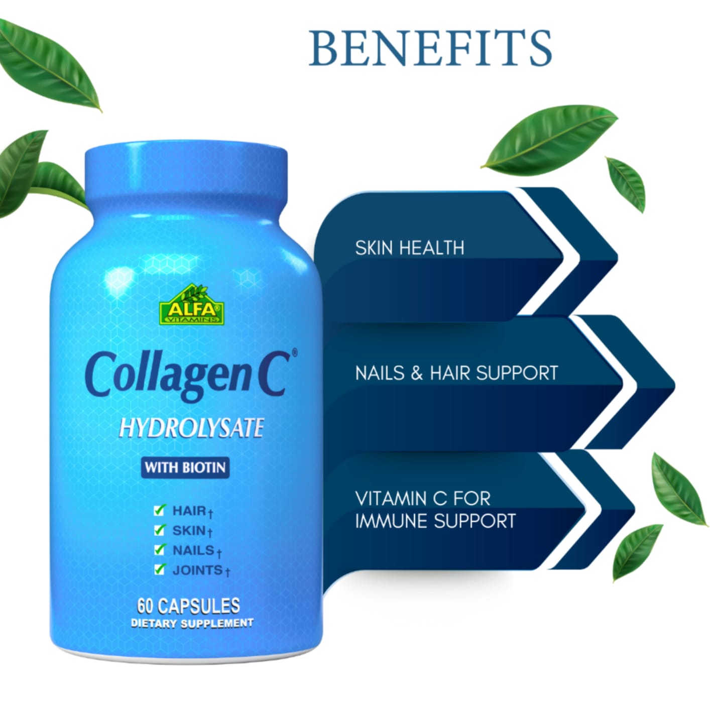 الفا كولاجين سي 60 كبسولة | Alfa Collagen C Hydrolysate Biotin ...